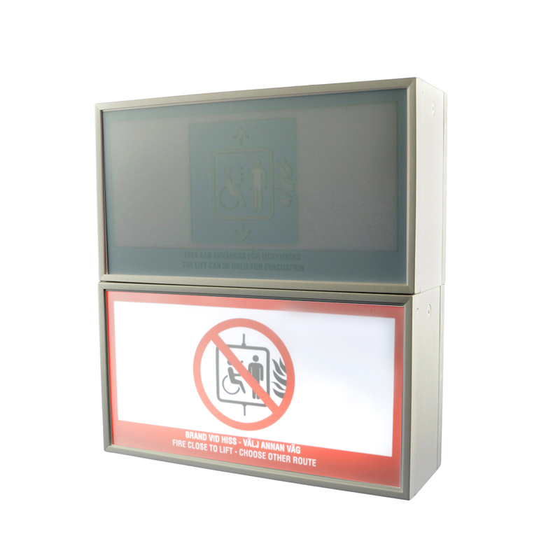 Armatur med piktogram för utrymning via hiss - KAMIC